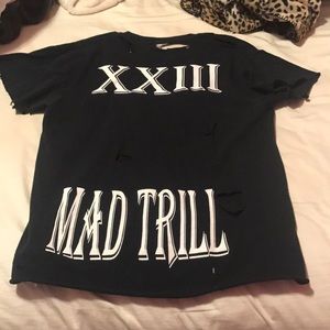 Vintage | Tops | Black Vintage Cut And Distressed Oversized Tee | Poshmark